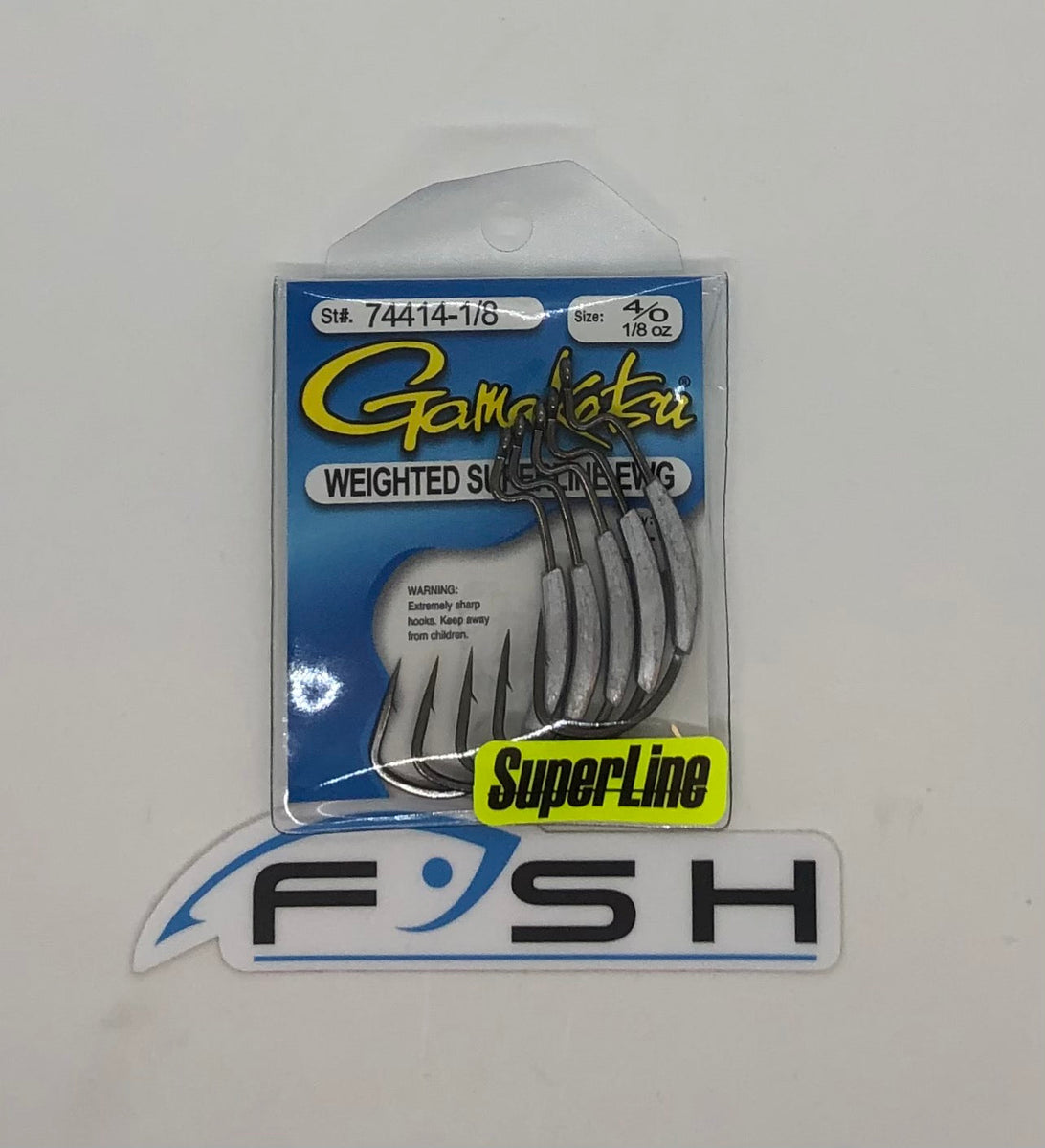 Gamakatsu Weighted Superline Ewg4/0-1/8, 5 Hooks Pack – All Things Outdoors